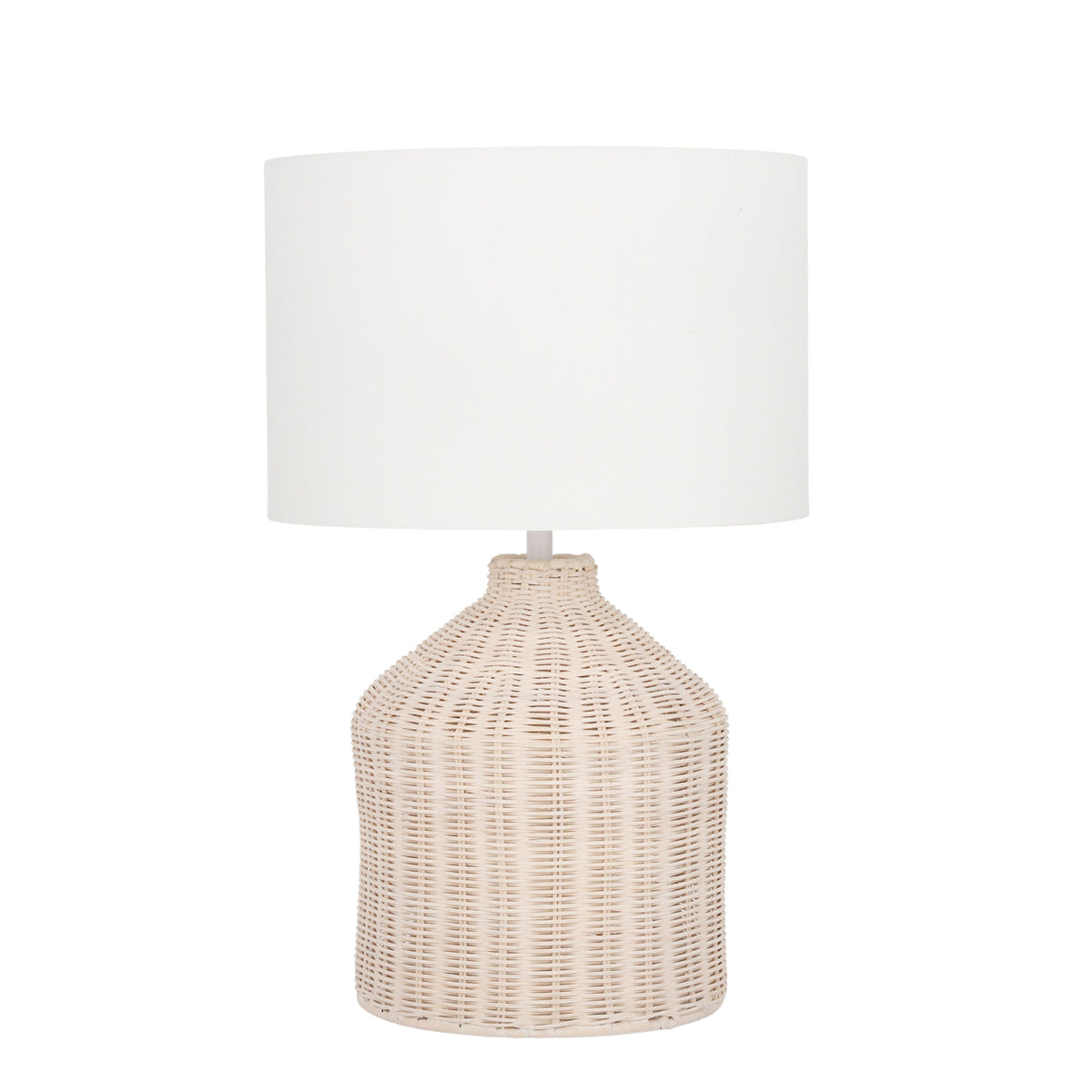 Wayley White Wash Rattan Table Lamp With White Shade – HAUSETTE®