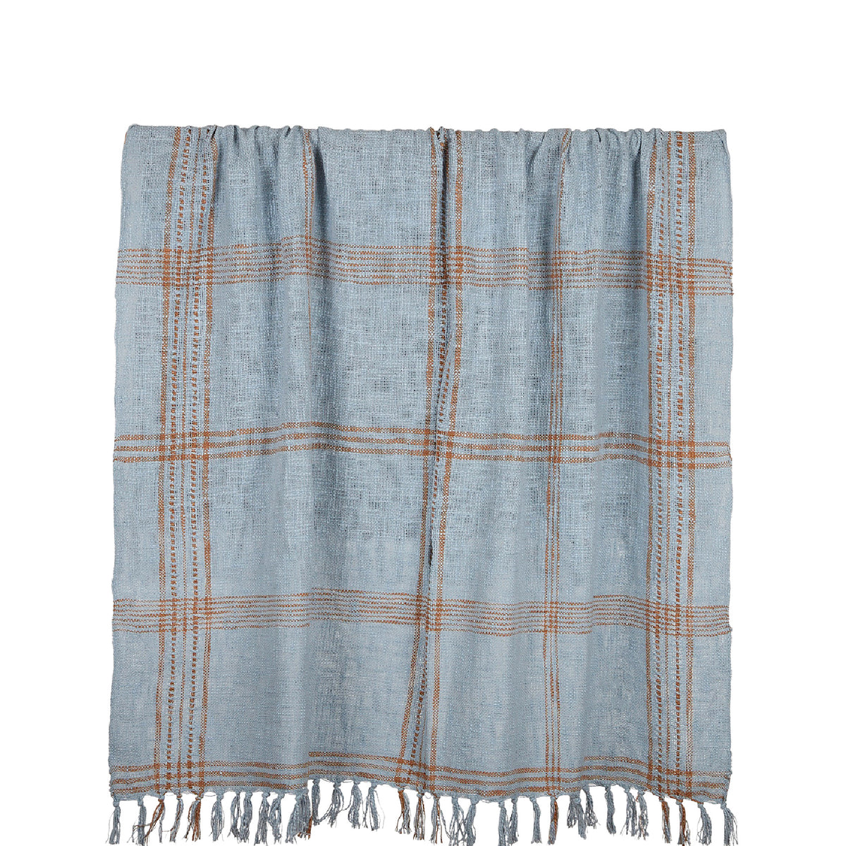 Trama Cotton Throw in Dusty Blue and Tan – HAUSETTE®