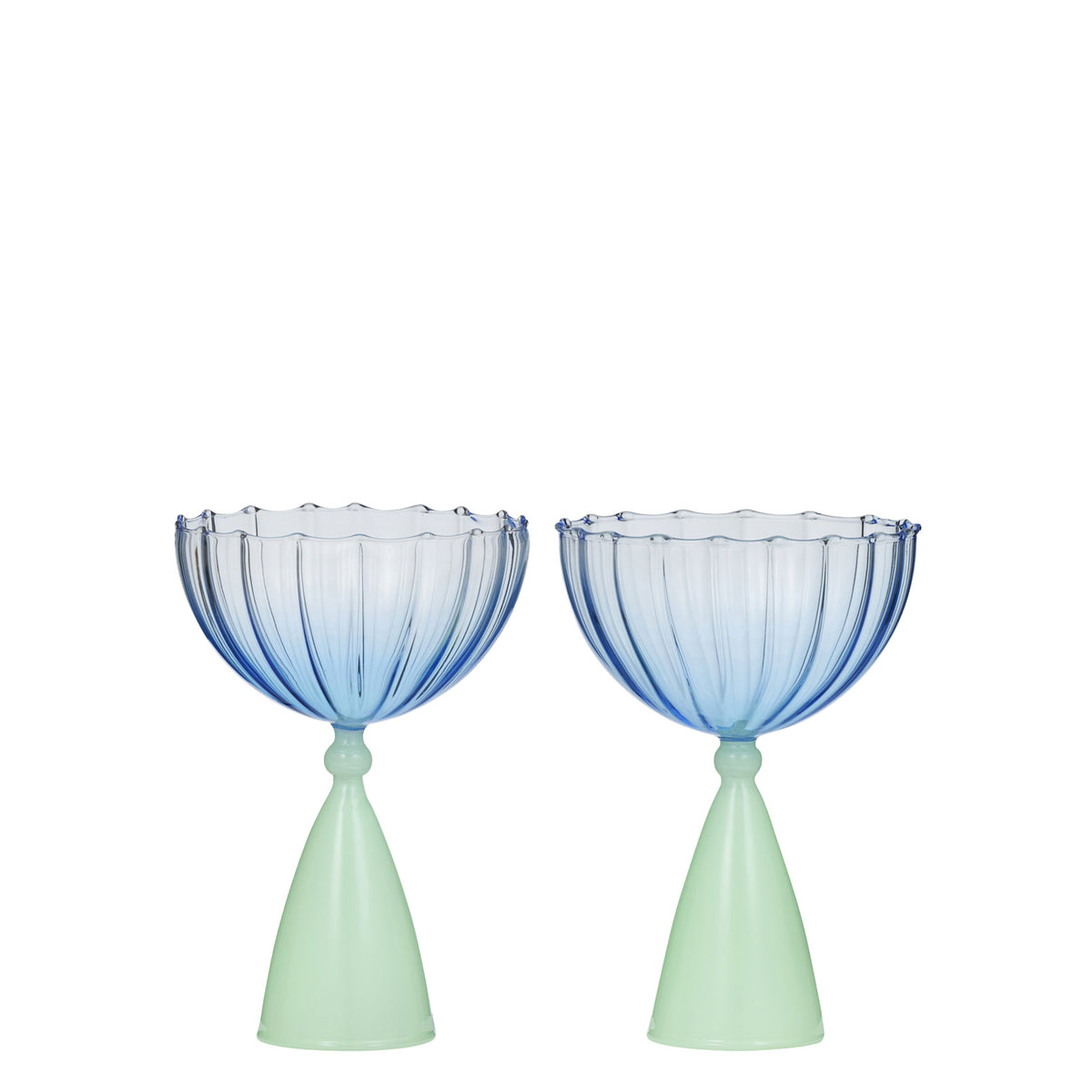 Belle Cocktail Glass in Mint Sky Set of 2 – HAUSETTE®