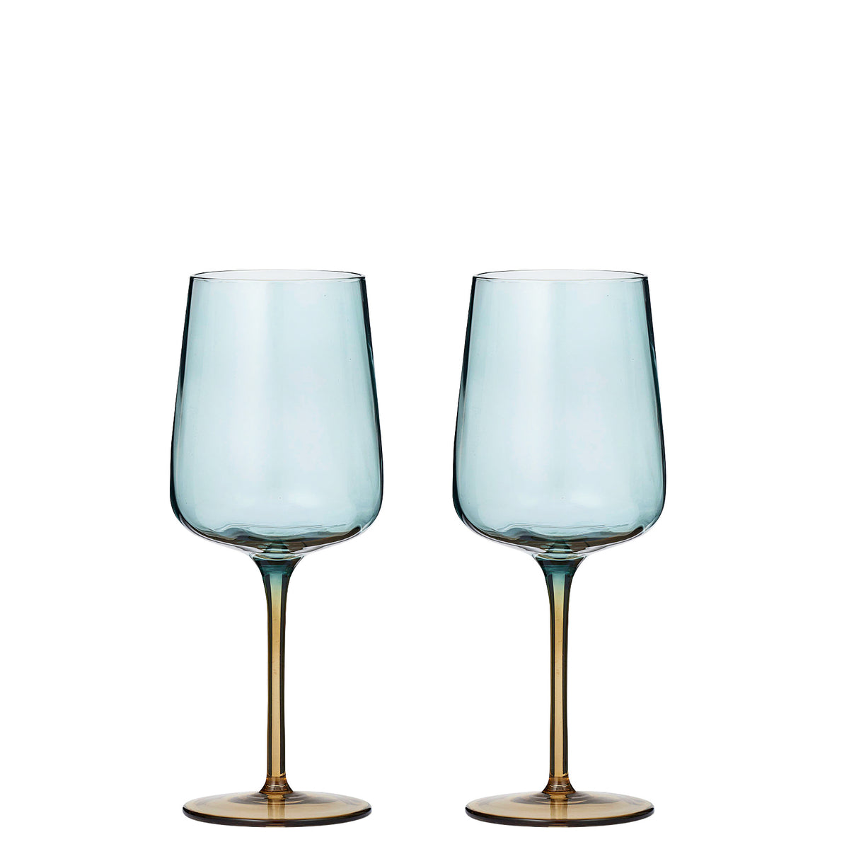 Timmons Wine Glasses Set Of 2 In Teal Blue and Amber Ombré Fade – HAUSETTE®