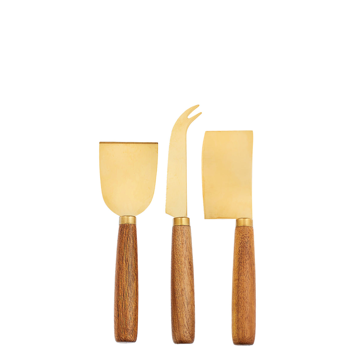 Habber Wood and Gold Cheese Knive 3 Pc Set – HAUSETTE®